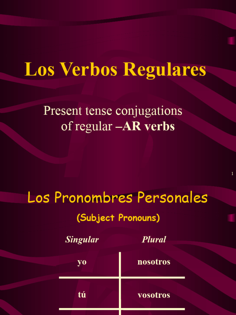 Ar Verbs Powerpoint | PDF | Morfología Lingüística | Mecánica del lenguaje