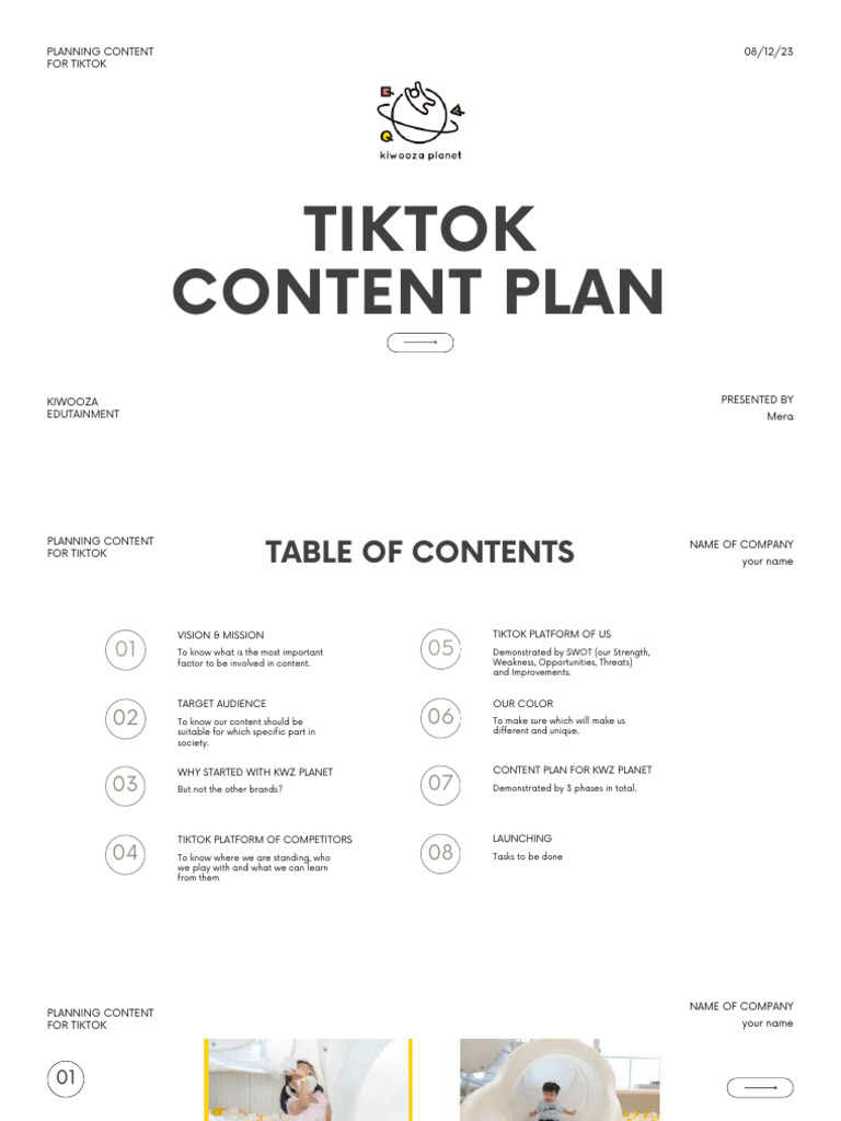 Tiktok Plan Content | PDF | Video | Brand