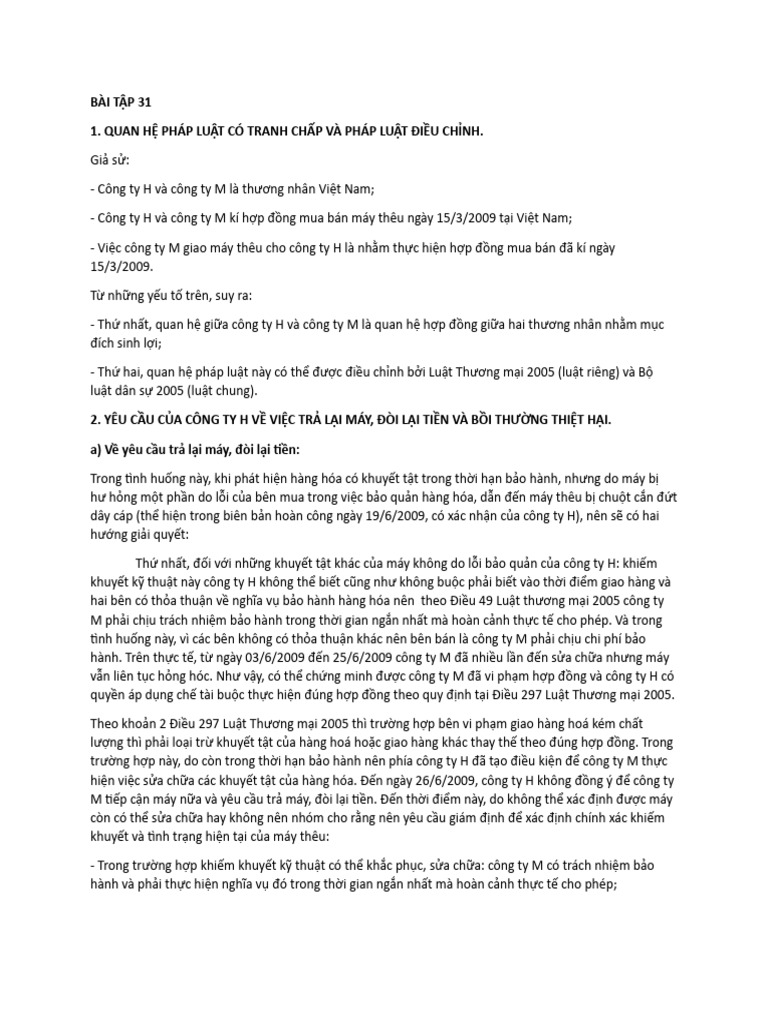 BT Tinh Huong Tham Khoa | PDF