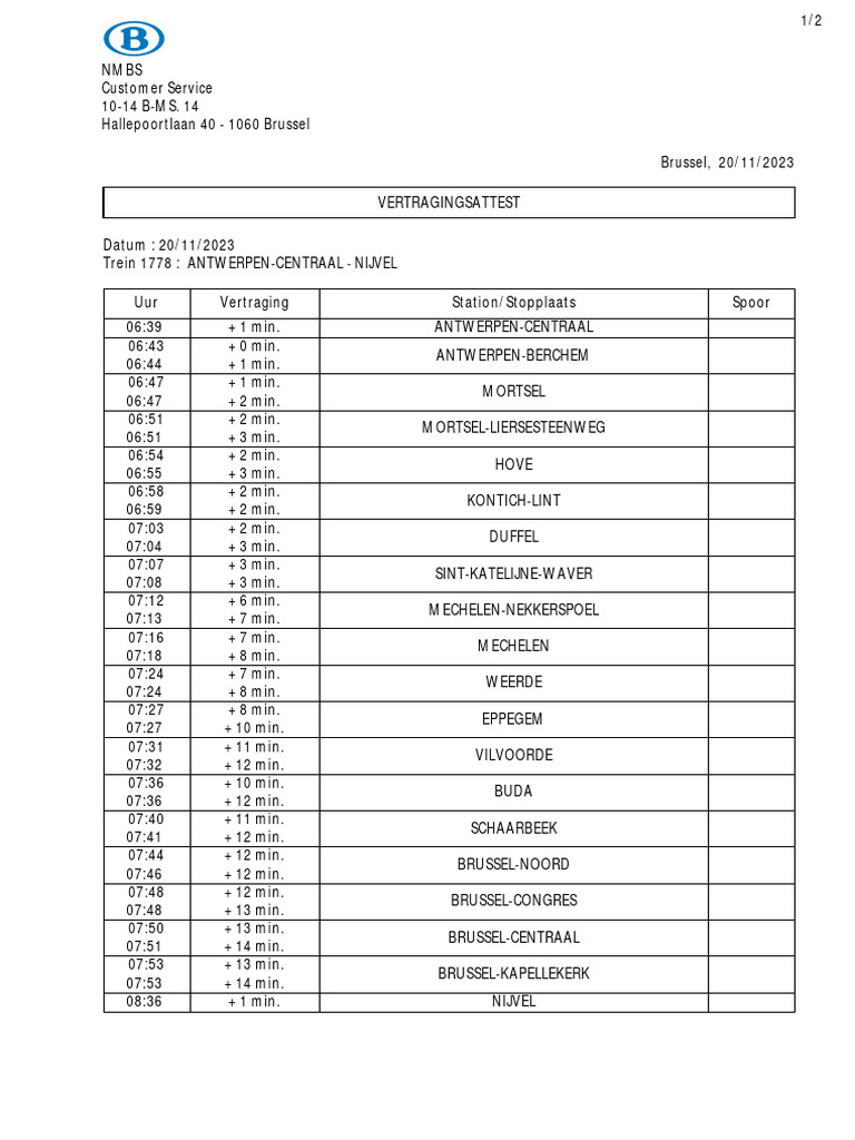 Delay Certificate 1778 | PDF