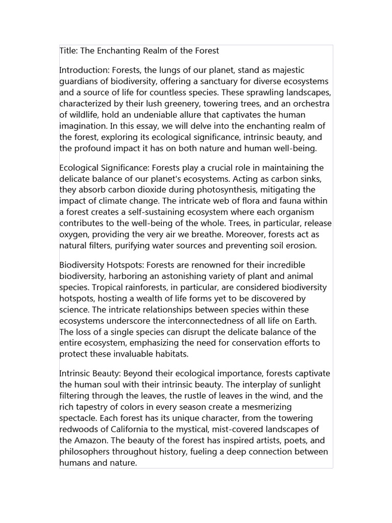 Forest Essay | PDF