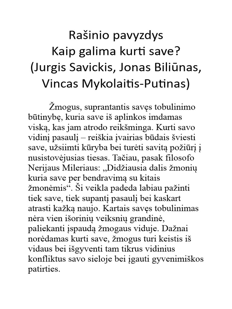 Rašinio Pavyzdys | PDF