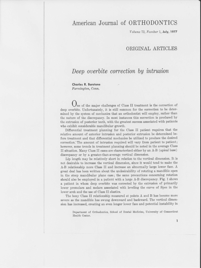 Deep Overbite Correction Techniques | PDF | Orthodontics | Dentistry ...