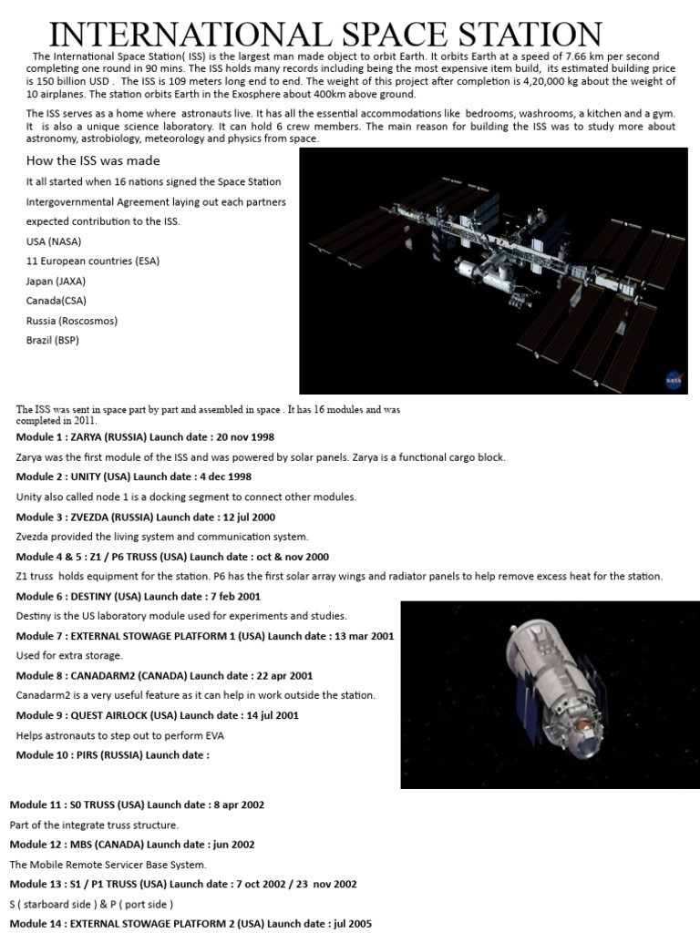 International Space Station | PDF | Integrated Truss Structure ...
