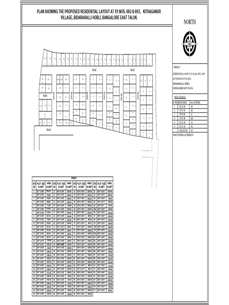 Kithaganur Residential Plot Layout Plan | PDF