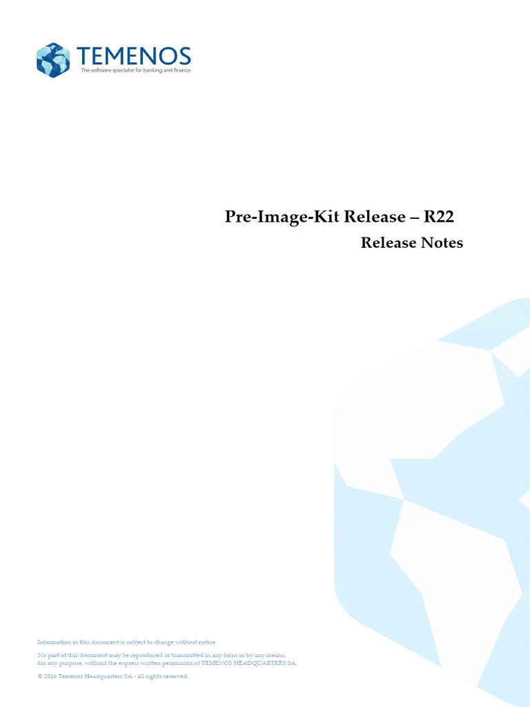 Pre-Image-Kit Release Notes R22 | PDF | Software Engineering ...