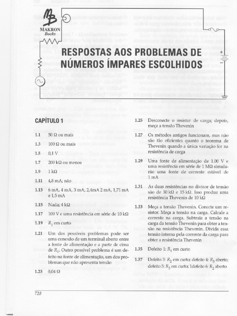 18 - Respostas Aus Problemas de Números Impares Escolhidos | PDF | Rede elétrica | Resistência ...
