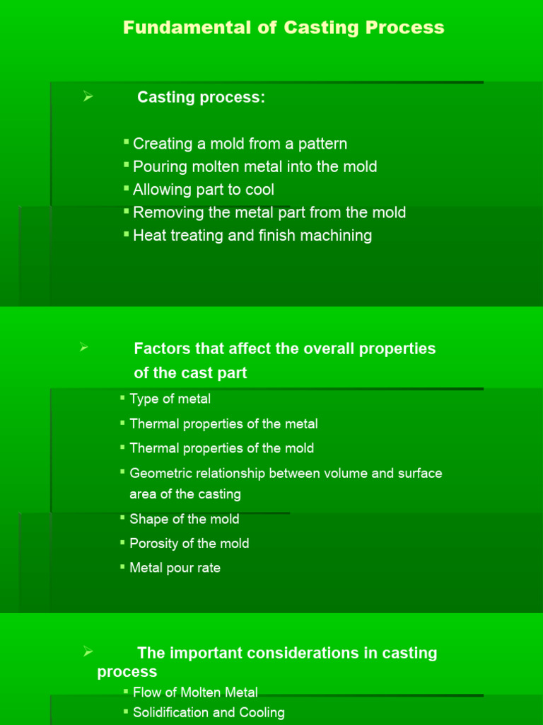 Fundamental of Casting Process | PDF