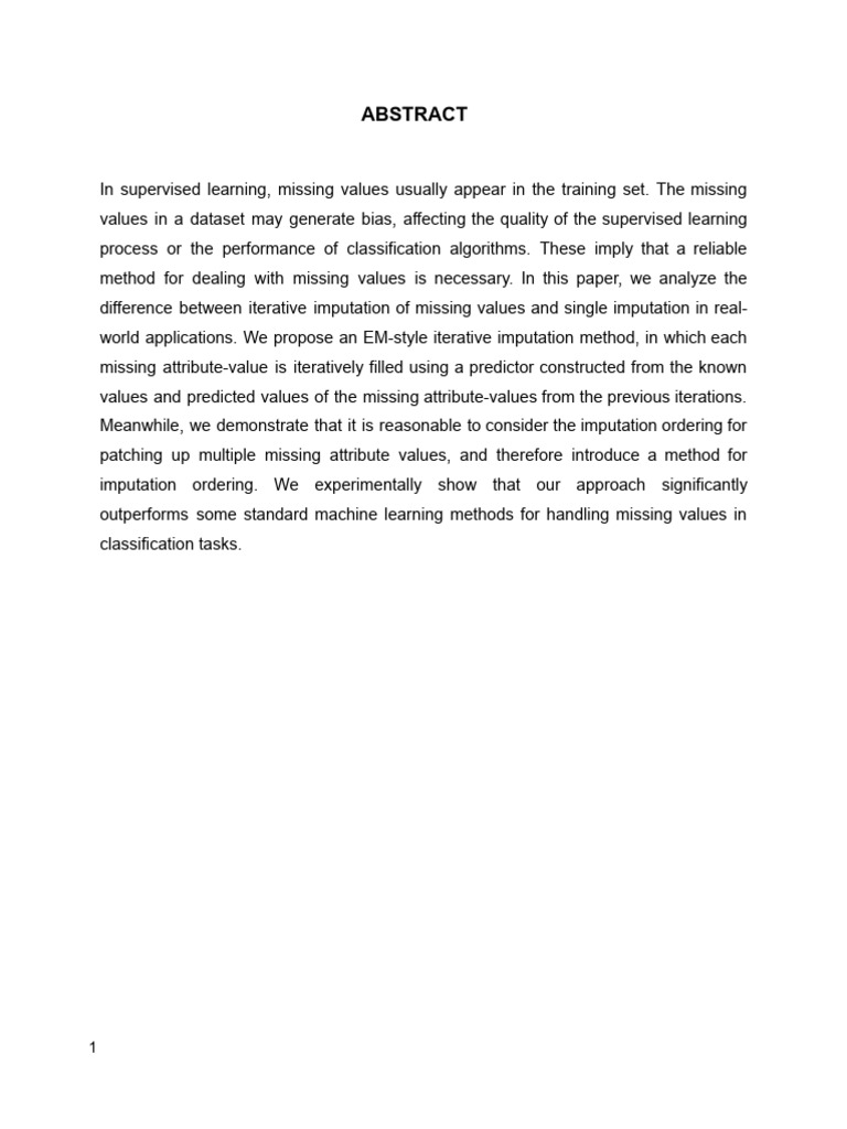 MIssing Data Imputation Using Machine Learning Algorithm | PDF ... MIssing Data Imputation Using Machine Learning Algorithm | PDF ...