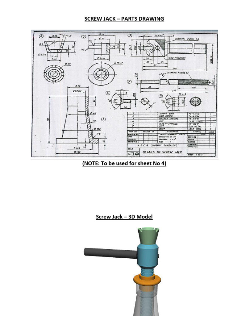Screw Jack Technical Drawings | PDF | Technology & Engineering