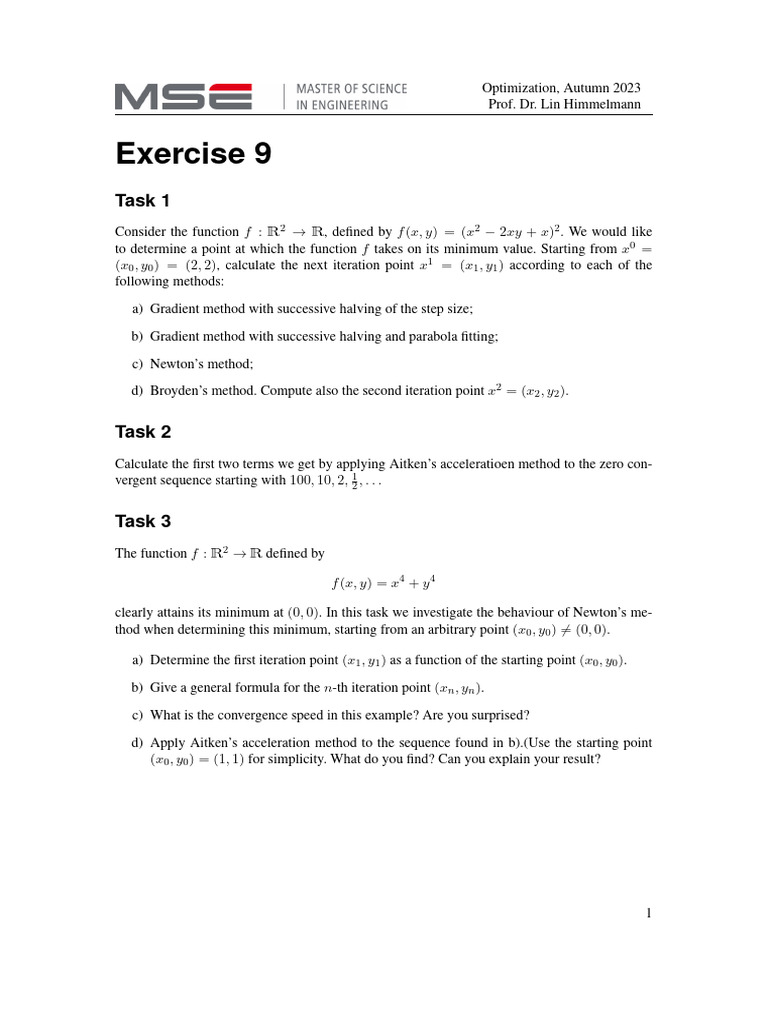 Exercise 09 | PDF | Mathematical Optimization | Computer Programming