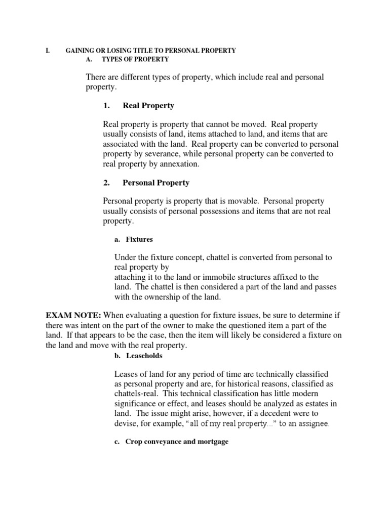 Property Outline (Themis) | PDF | Fee Simple | Legal Concepts