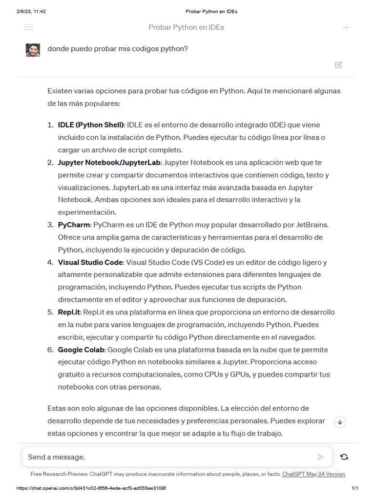 Probar Python en IDEs | PDF | Entorno de desarrollo integrado ...