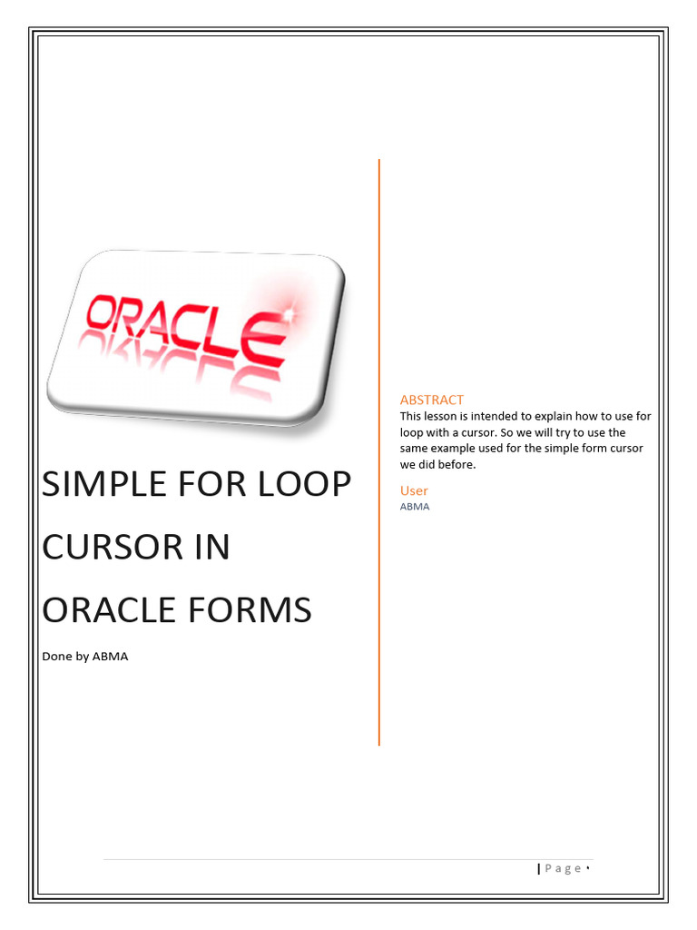 Simple For Loop Cursor in Oracle Forms6i | PDF | Information Technology | Software