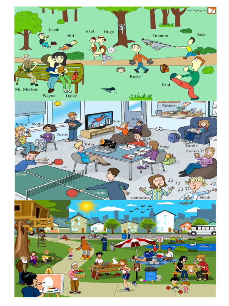 Present Continuous Pictures | PDF