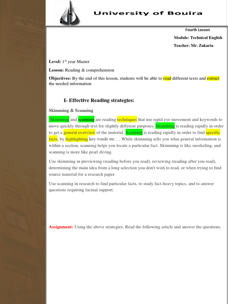 M1 Fourth Lesson | PDF