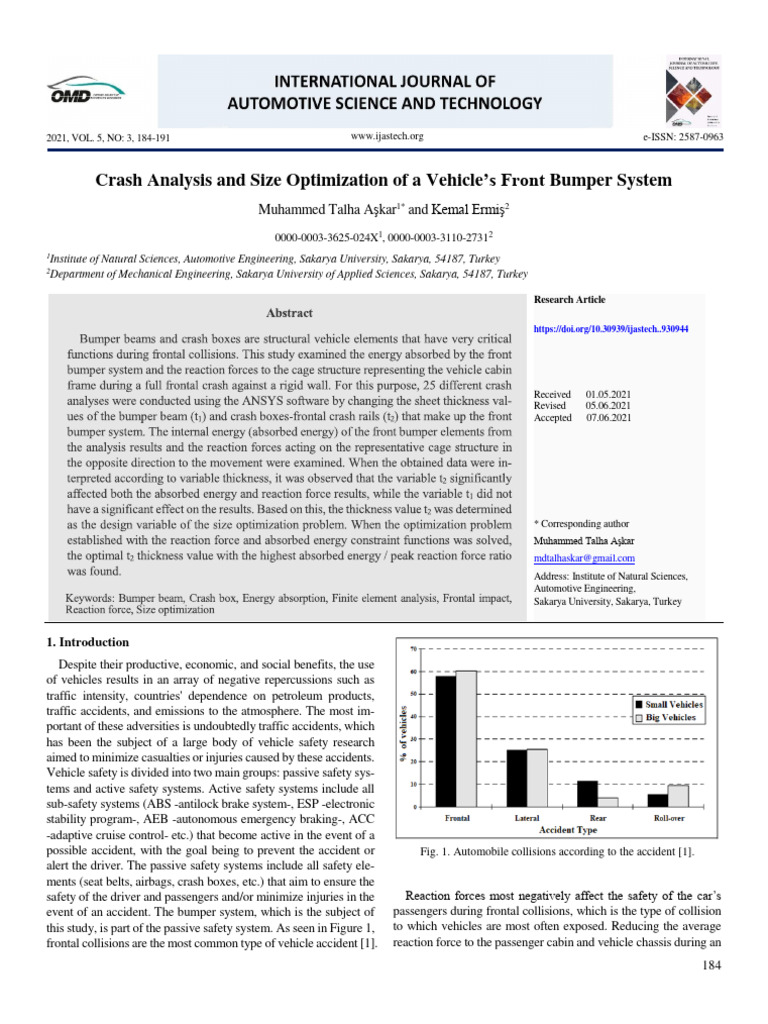 Crash Analysis of Bumper | PDF | Mathematical Optimization | Finite Element Method