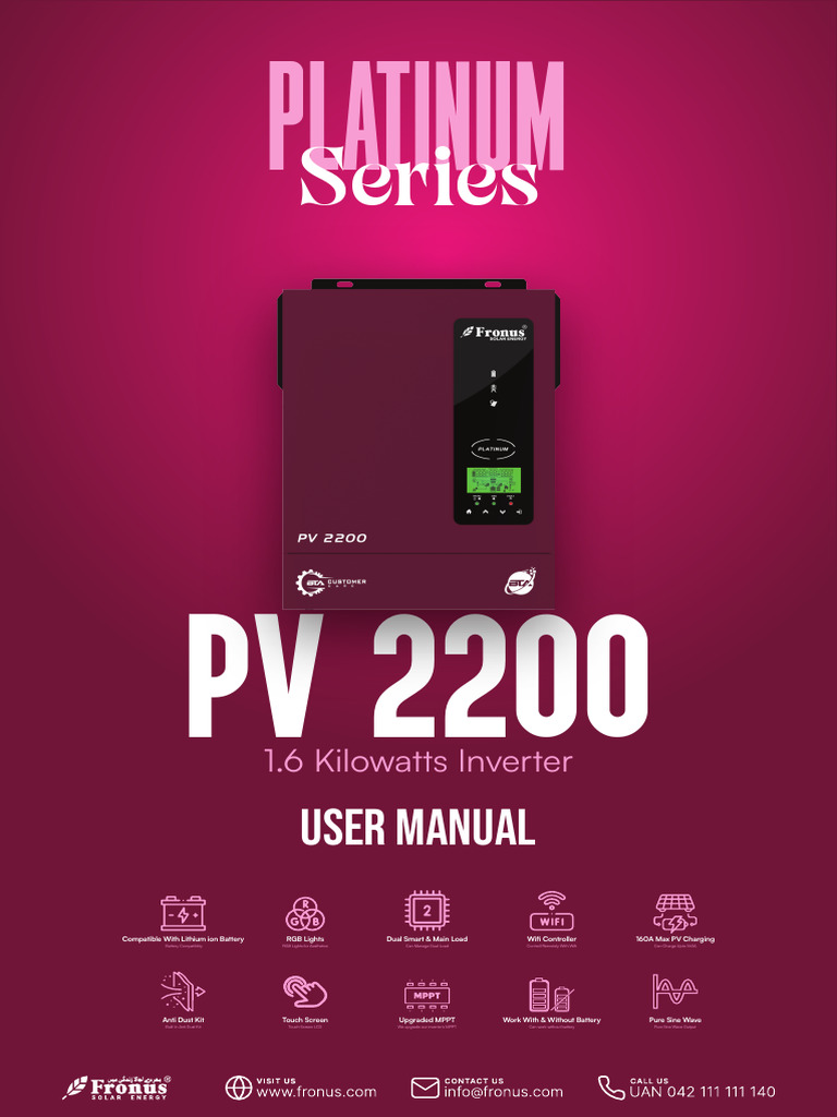 Fronus PV 2200 Inverter Overview | PDF | Computers