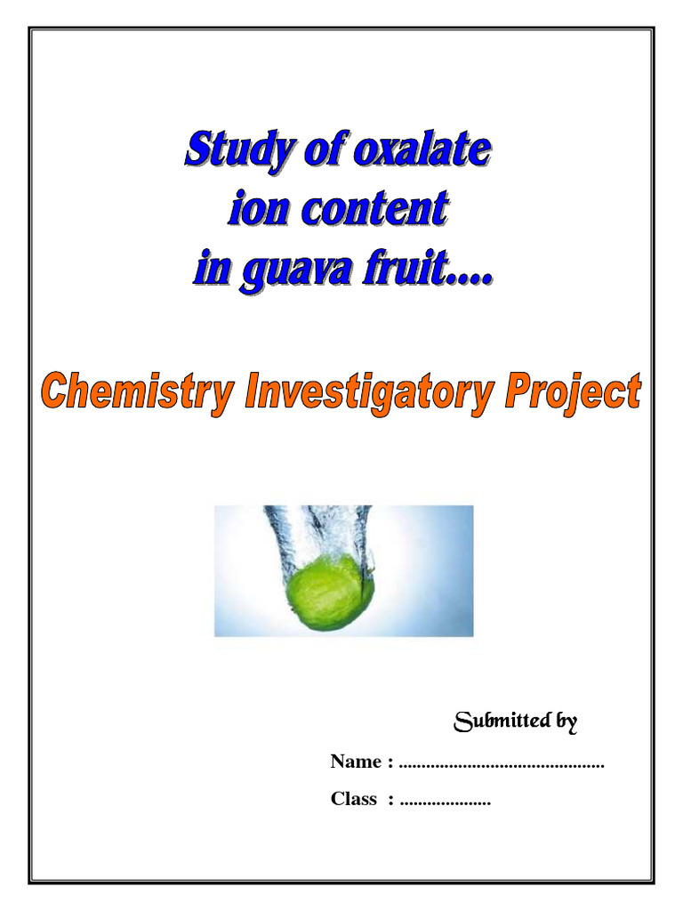 Oxalate Ion Levels in Ripening Guava | PDF | Titration | Chemistry