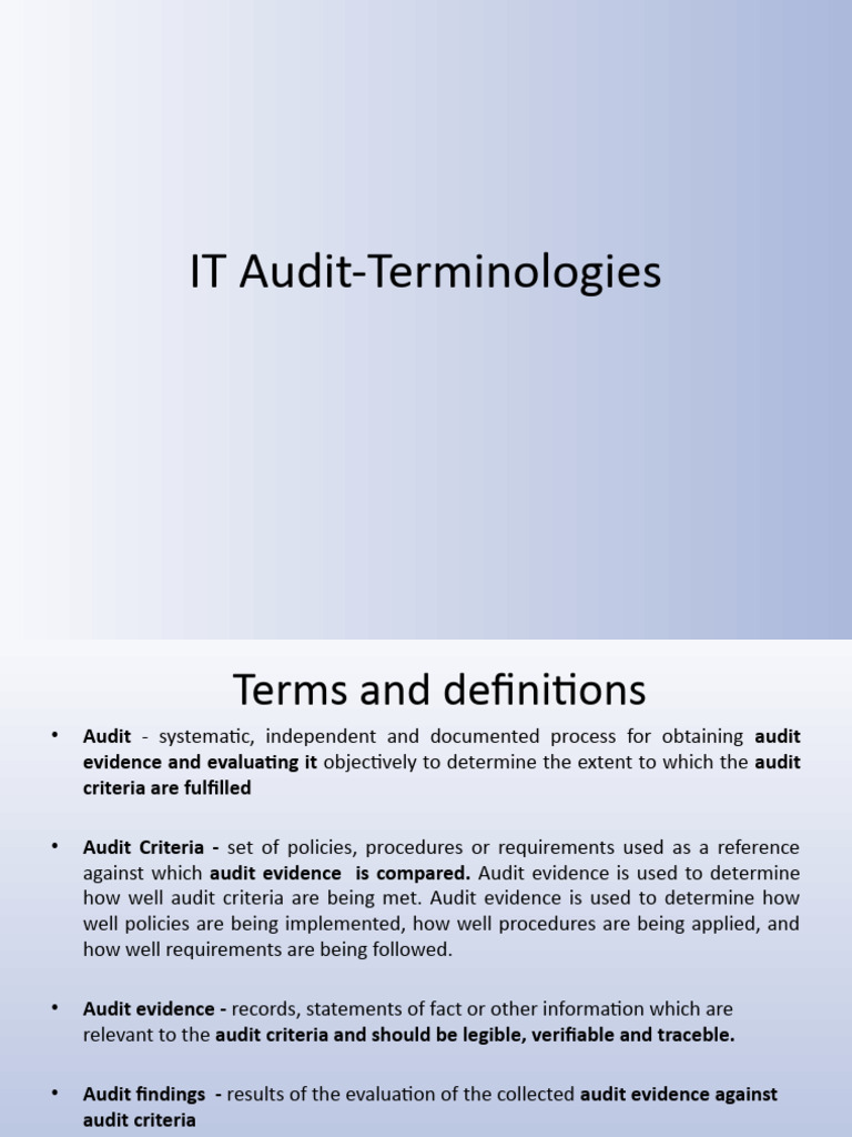 Session-2 Terms and Definition 2022 | PDF | Audit | Internal Audit