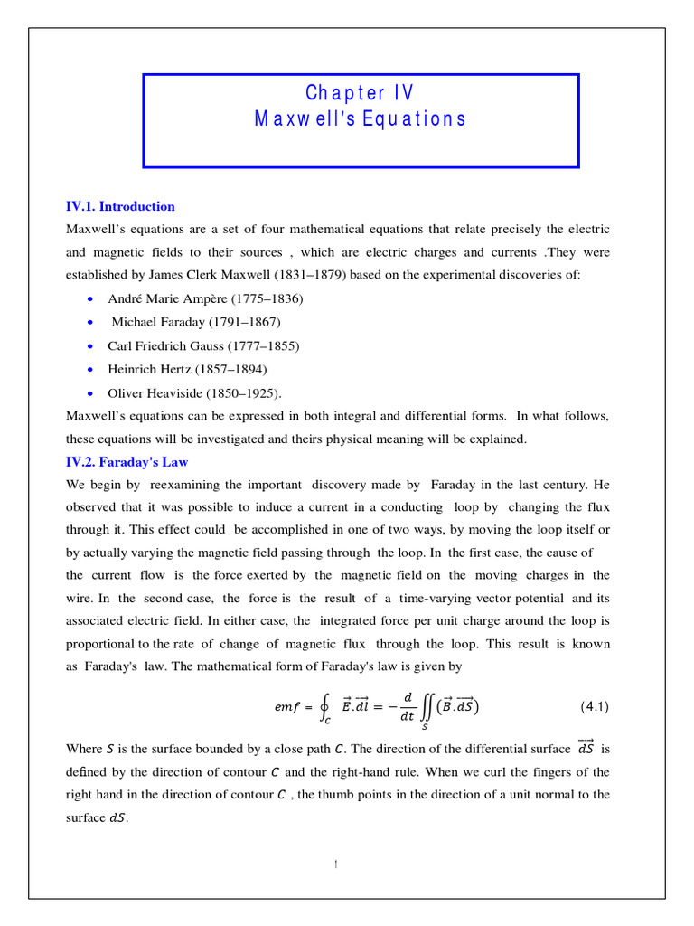 Chapter 4 Maxwells Equations | PDF