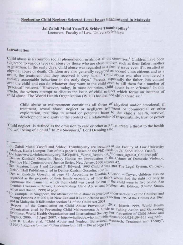 Neglecting Child Neglect | PDF