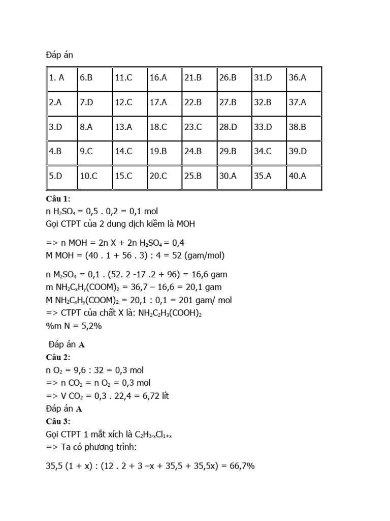 Đáp Án 2 Cva | PDF