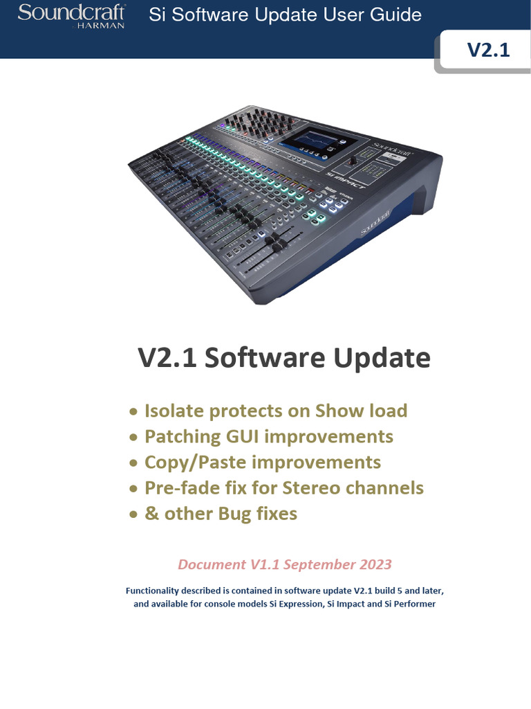 Si V2.1 Software User Guide v1.1 Original | PDF