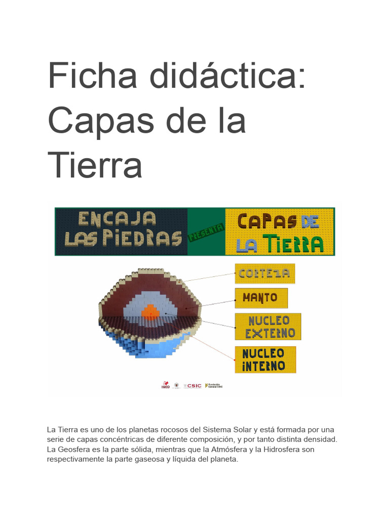 Capas de La Tierra UCM | PDF | Tierra | Núcleo planetario