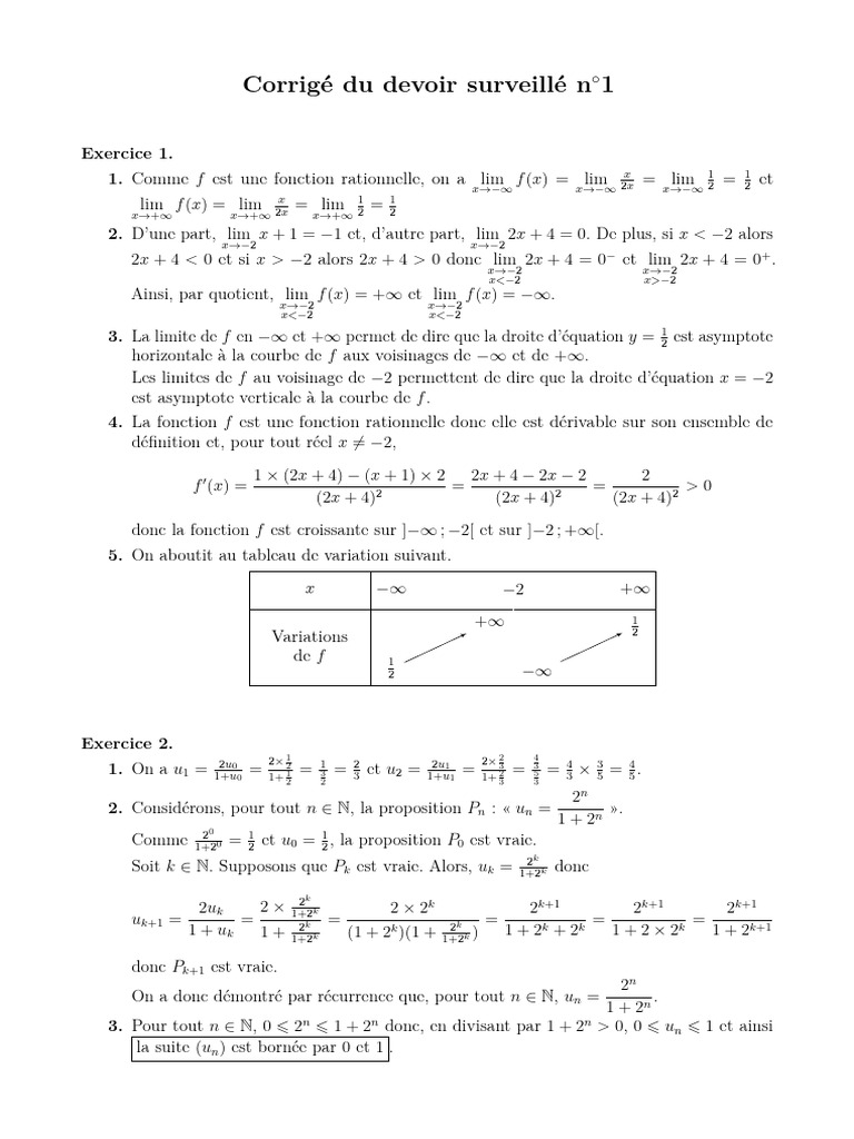 DS120202021 Correction Maths Tle | PDF