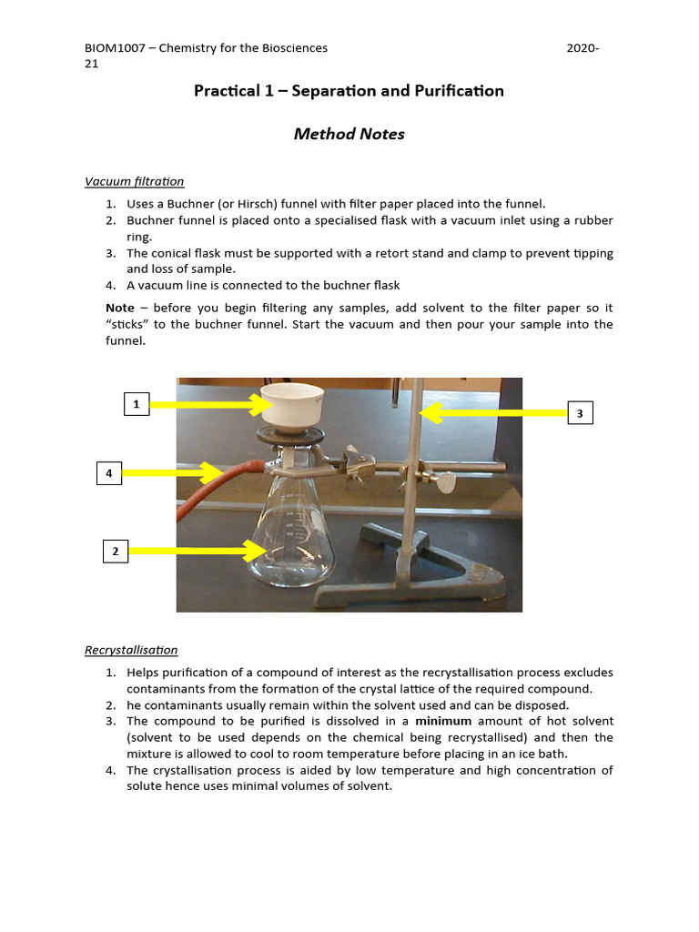 Practical 1 - Notes On Methods | PDF | Filtration | Applied And ...