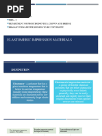 Elastomeric Impression Materials Guide | PDF | Elastomer | Materials