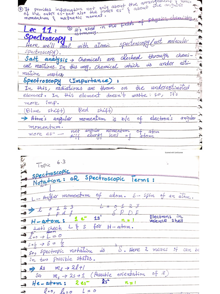 Atomic and Molecular Physics Notes | PDF Atomic and Molecular Physics Notes | PDF