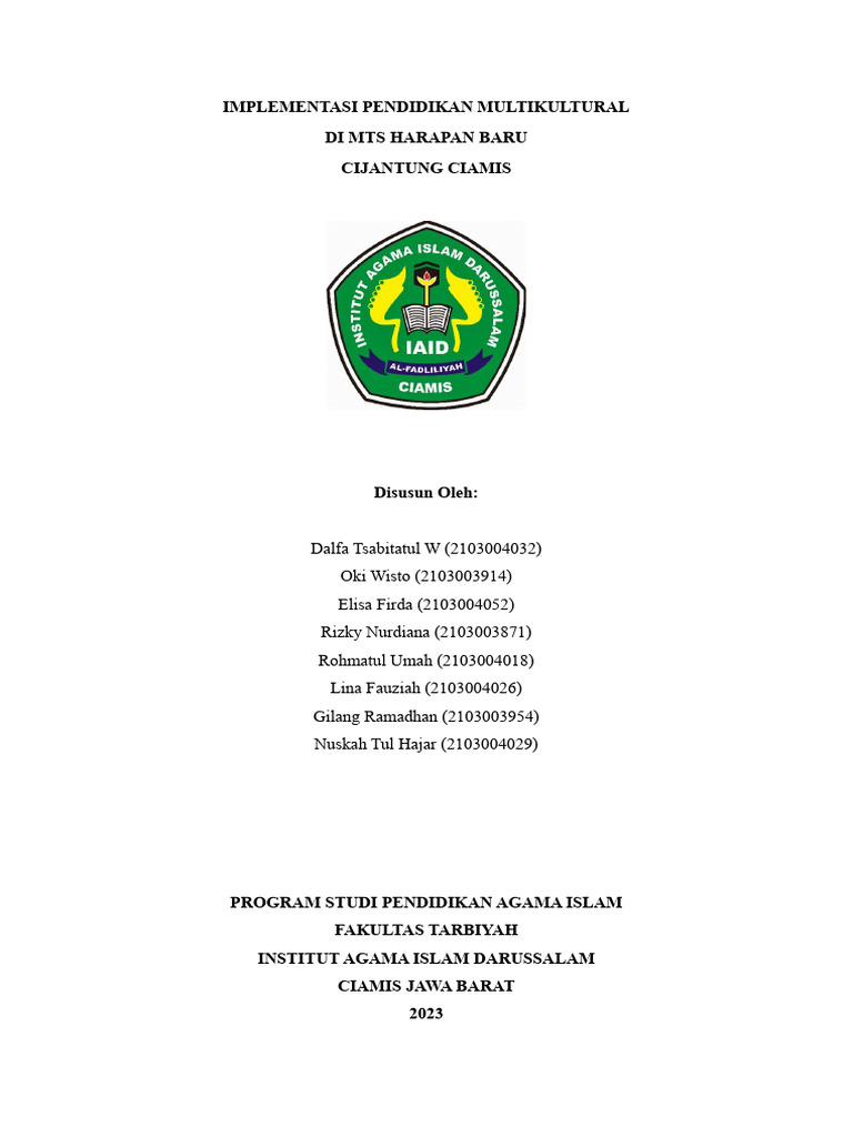 PENDIDIKAN MULTIKULTURAL QN | PDF