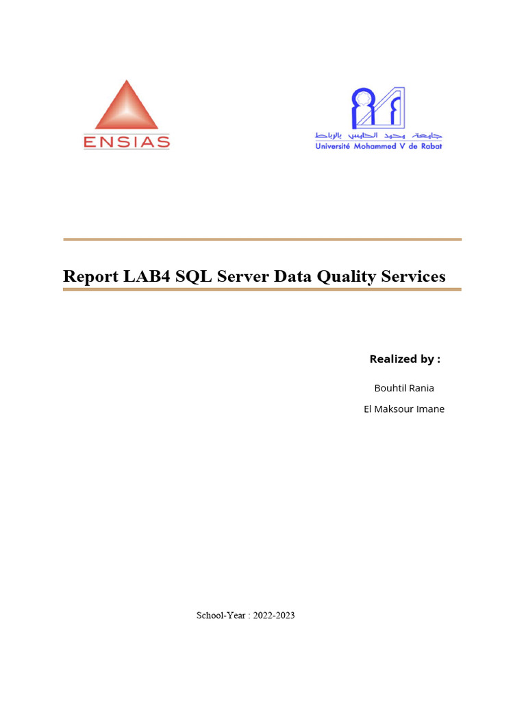 Lab4 Data Quality Pdf Microsoft Sql Server Table Database 6107