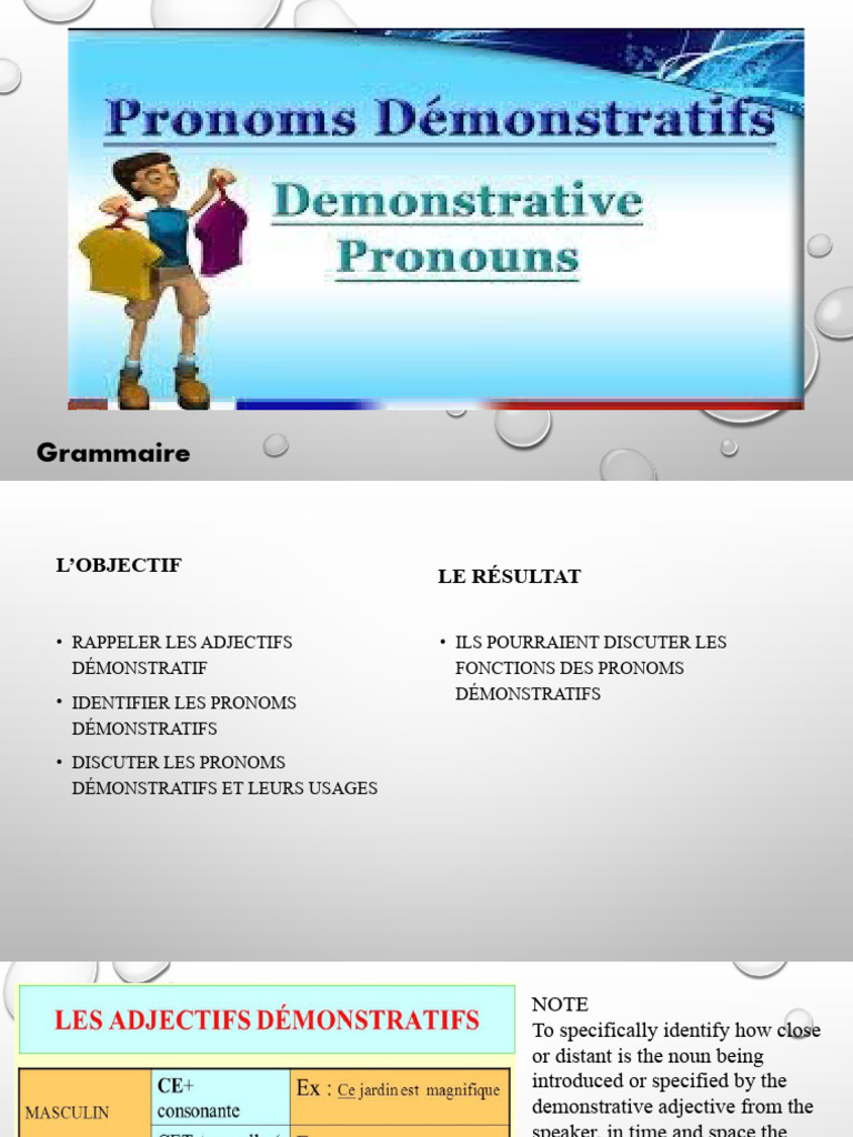 Le Pronom Demonstratif | PDF | Noun | Pronoun