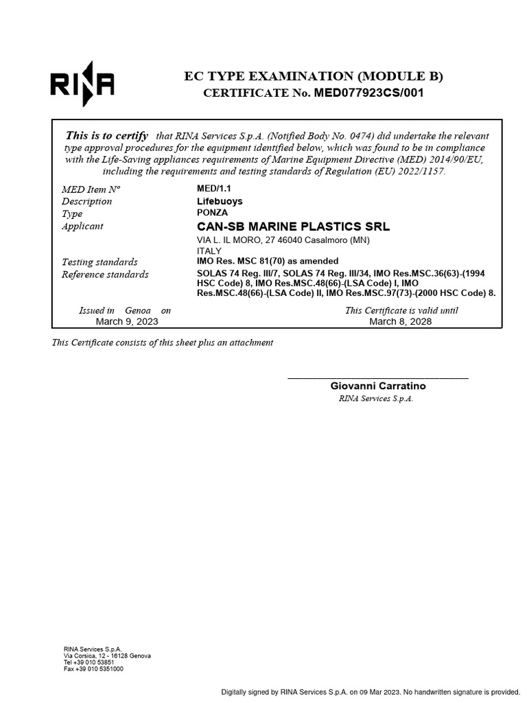 EC Type Examination Certificate Module B 2028 | PDF | Finance & Money ...
