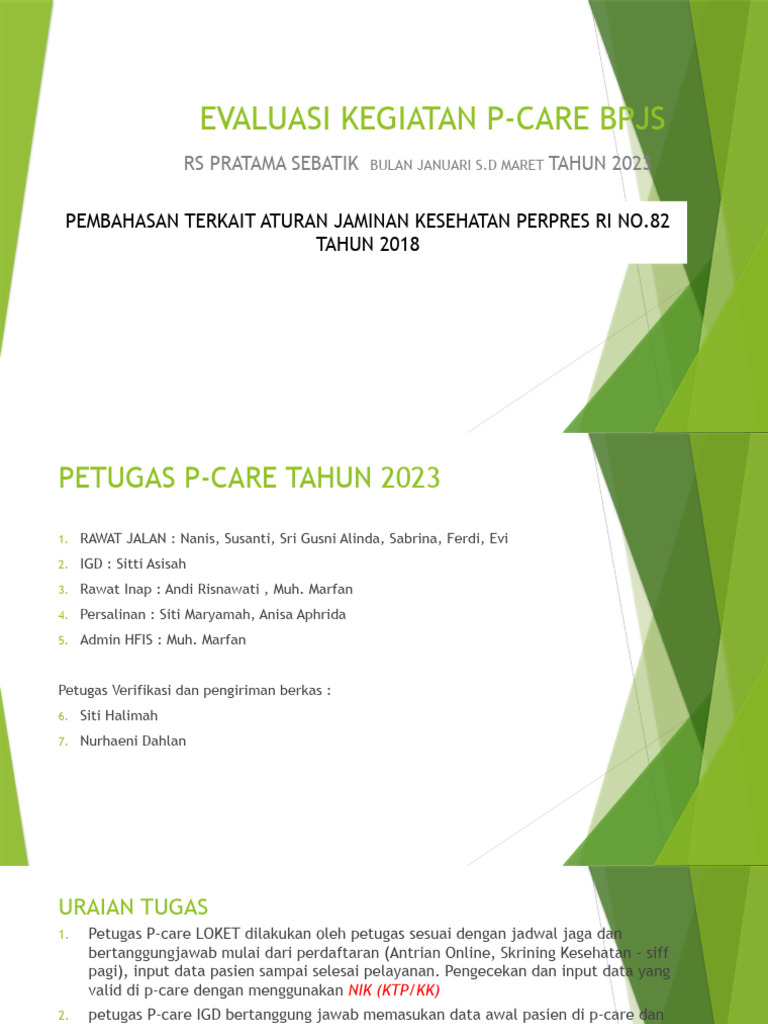Evaluasi Kegiatan P-Care BPJS 2023 | PDF | Pengelolaan Keuangan & Uang