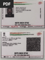 Aadhaar Card | PDF | Identity Document | Access Control