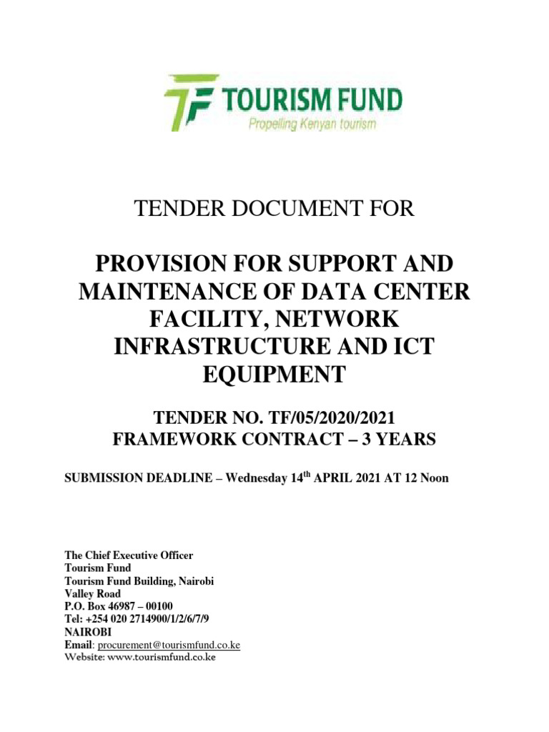 Tender For Maintenance of Data Center and Ict Equipments 2021 | PDF ...