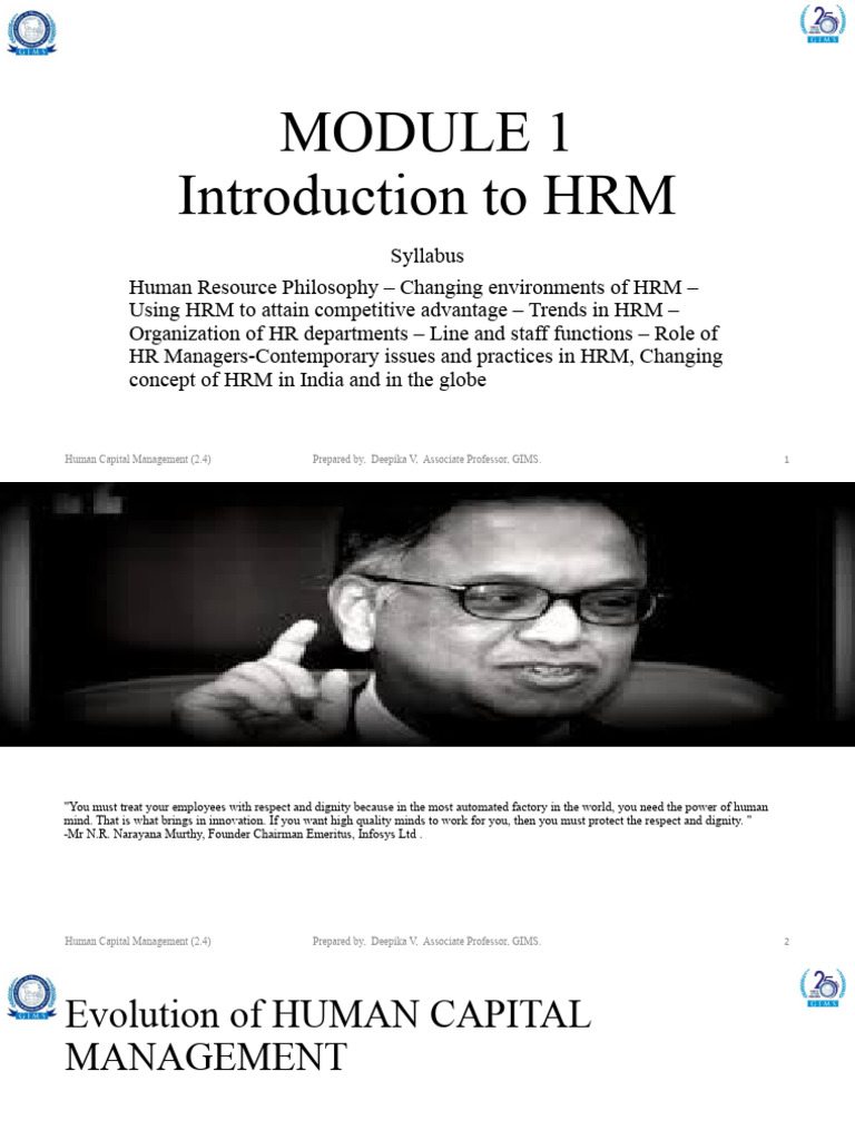 HCM Module 1 Introduction To HRM-1 | PDF
