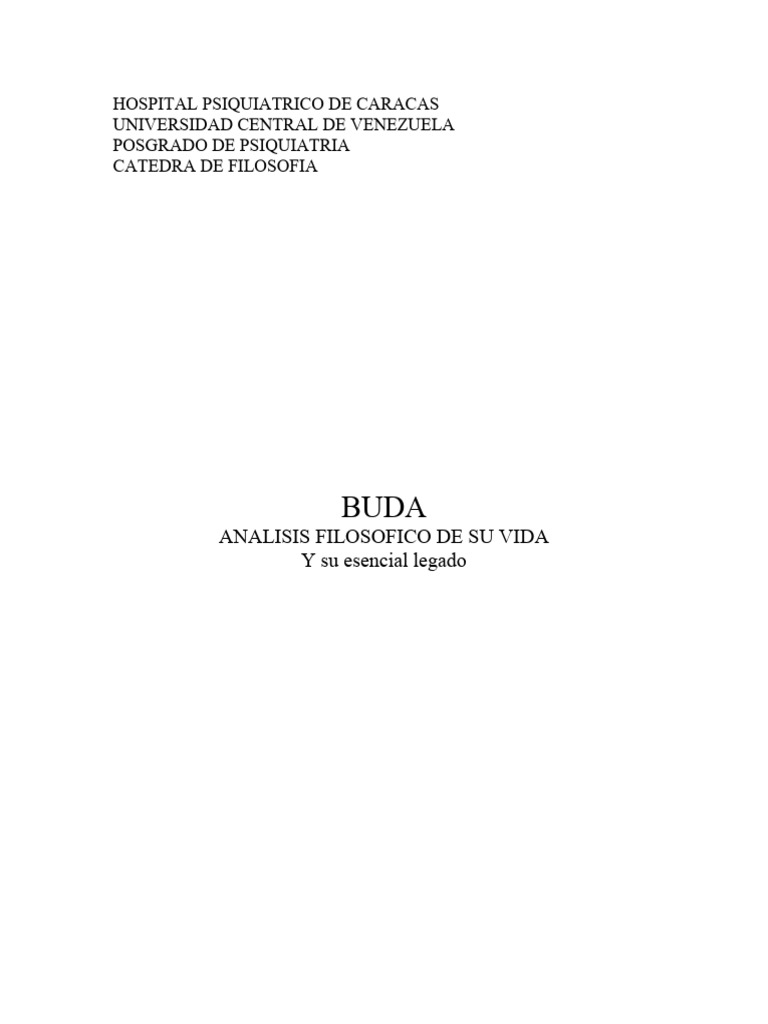 Filosofía de Buda y su legado | PDF | Cuatro nobles verdades | Ascetismo