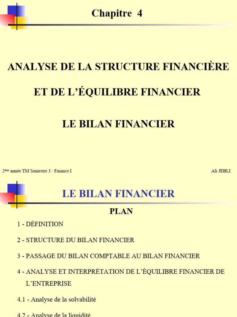 Chapitre 4 - Analyse de La Structure Financière Et de L'équilibre ...