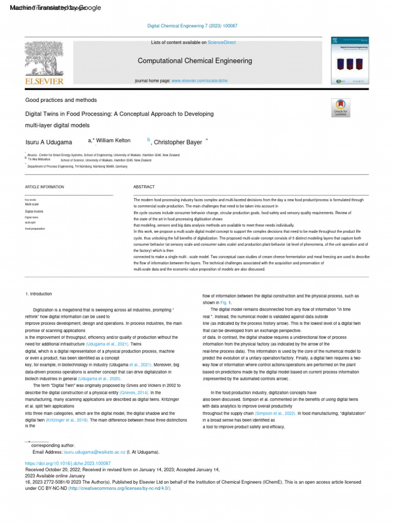 Digital Twins in Food Processing Models | PDF | Information | Simulation