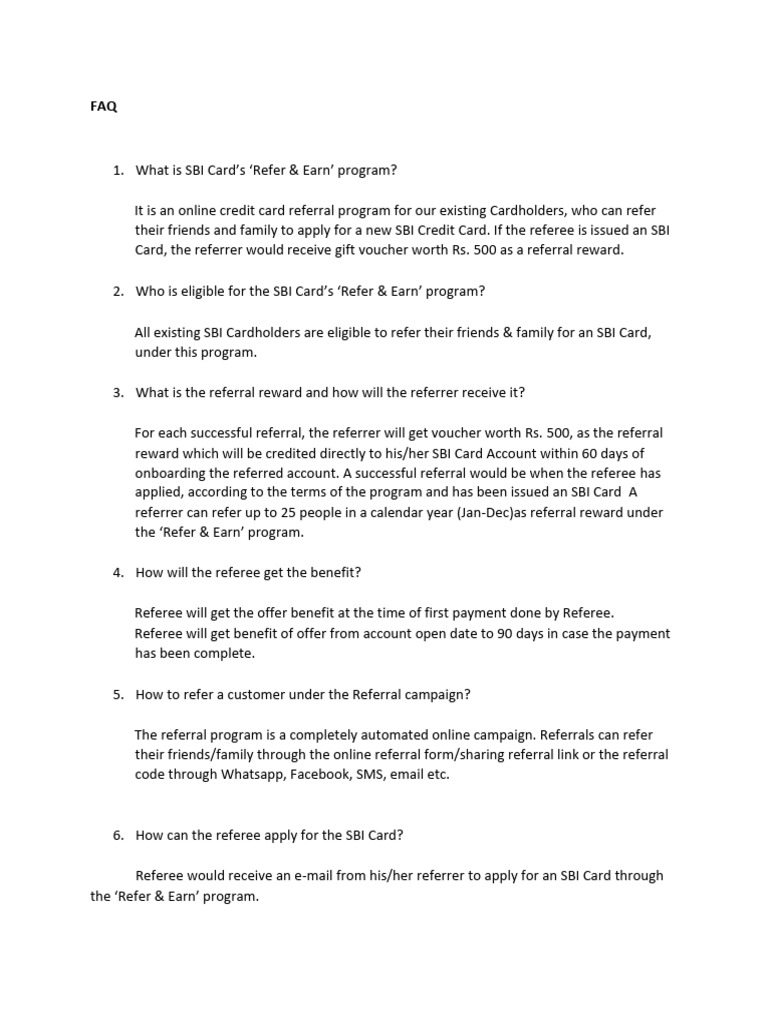 Faqs Refer Earn | PDF | Credit Card | Gift Card Faqs Refer Earn | PDF | Credit Card | Gift Card