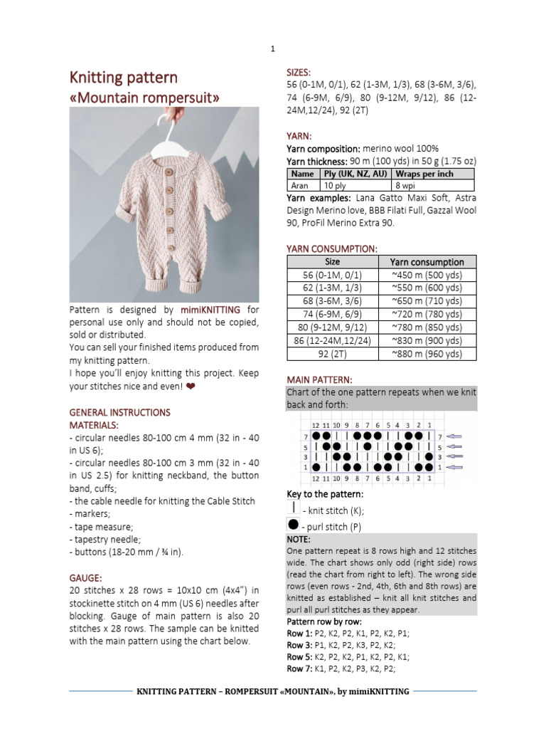 Patron | PDF | Knitting | Knitting Needle