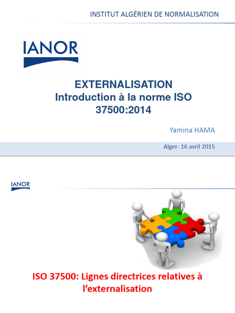 Externalisation Introduction À La Norme Iso 37500 - 2014 | PDF | Sous-traitance | Gestion ...