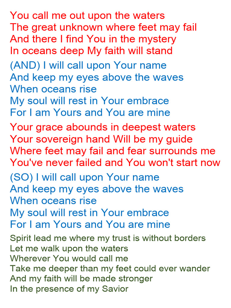 Oceans Lyrics and PDF Download | PDF