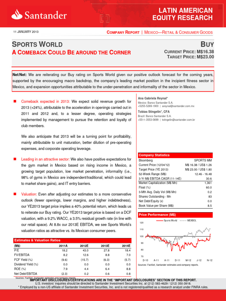 SPORTS WORLDS - 14 Enero 2013 - Santander | PDF | Income Statement ...