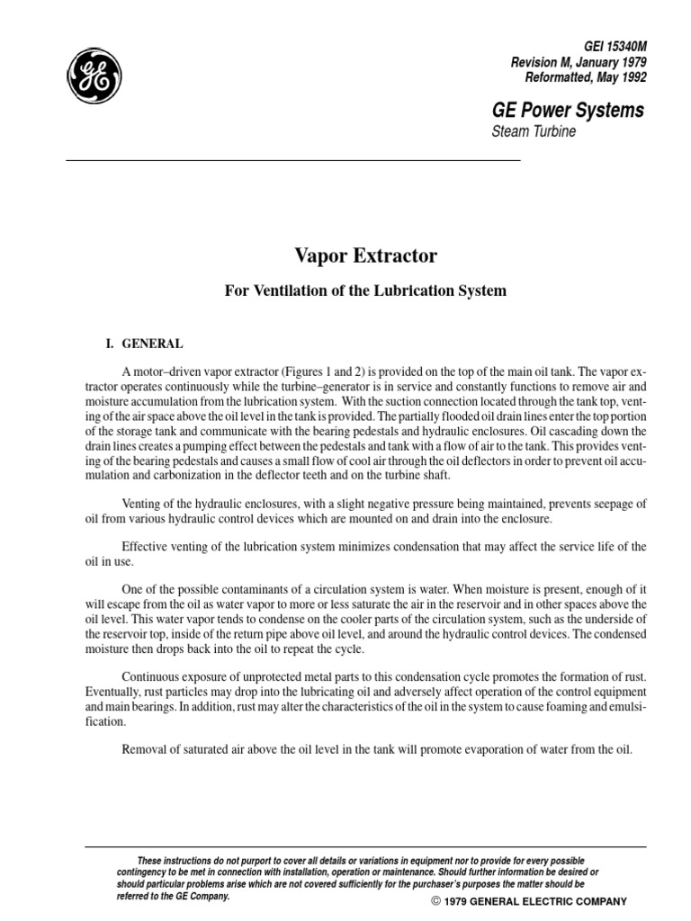 Lube Oil Vapor Extractor | PDF